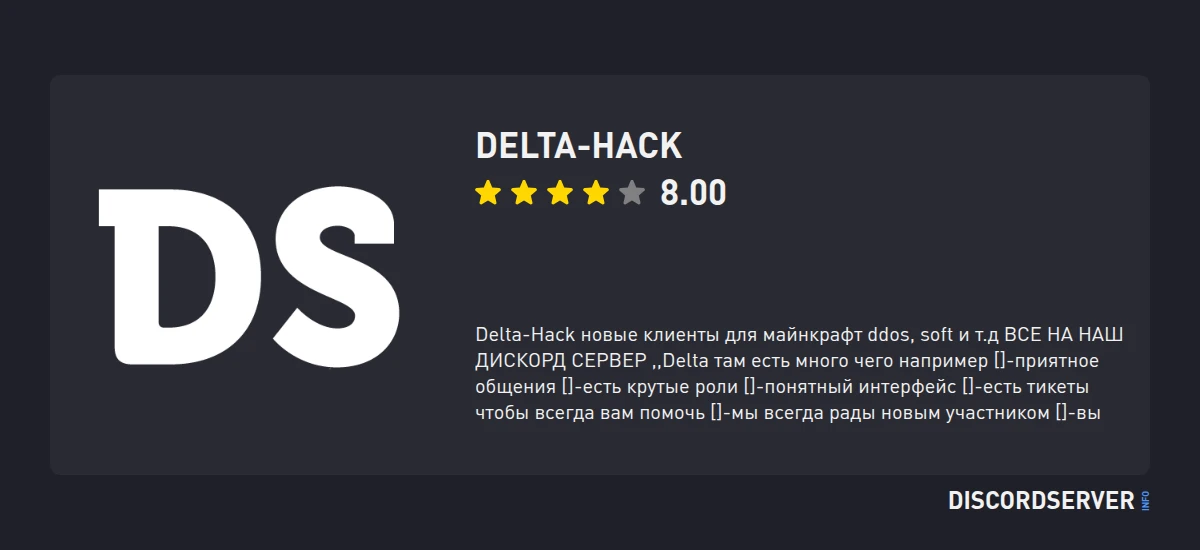 Delta-Hack — мониторинг Discord сервера, статистика и рейтинг