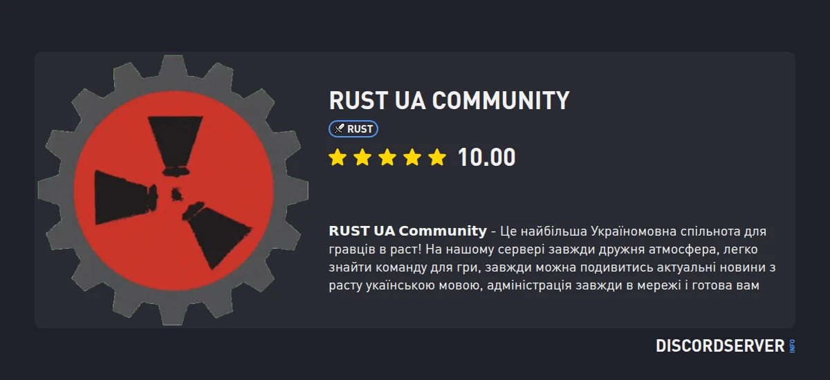 RUST UA Community — мониторинг Discord сервера, статистика и рейтинг